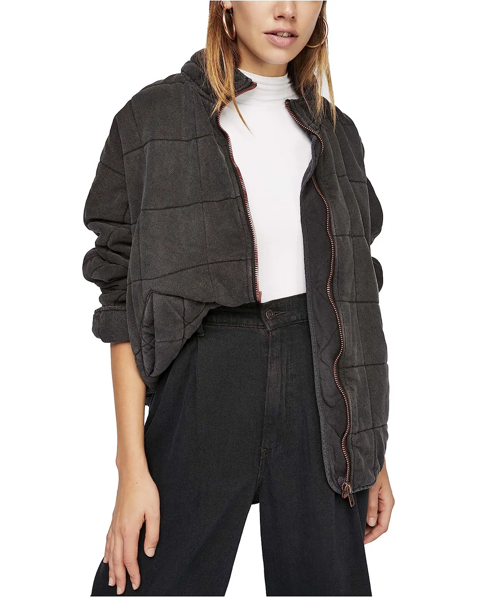 Dolman Quilted Jacket Black – 3 Graces
